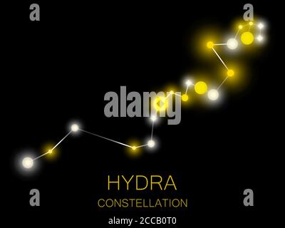 Hydra constellation. Starry night sky. Cluster of stars, galaxy. Deep ...