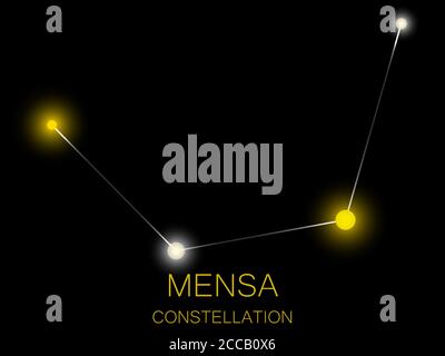 Mensa constellation. Starry night sky. Zodiac sign. Cluster of stars ...