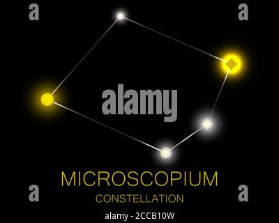 Constellation Microscopium, Microscope, night star sky Stock Vector ...
