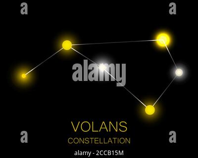 Volans constellation. Starry night sky. Cluster of stars and galaxies ...