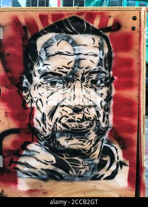 Seattle, USA – Jun 7, 2020: Signs and art at CHAZ late in the day on ...