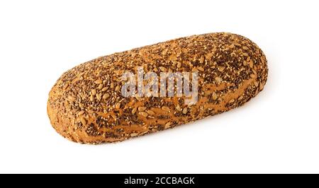 Brown grain loaf with seeds isolated on white background Stock Photo ...