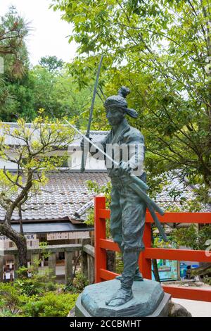 Kyoto, Japan - Miyamoto Musashi Statue at Hachidai-Jinja Shrine in ...