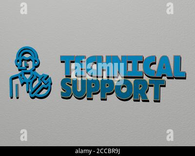Tech support icon isolated on 3d yellow round button abstract ...