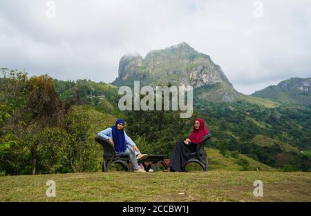 Enrekang, South Sulawesi, Indonesia. 21st Aug, 2020. Tourists are ...