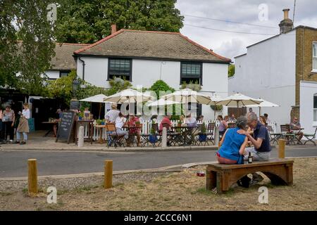 The Hand In Hand Pub Wimbledon Common at Night London UK Stock Photo ...