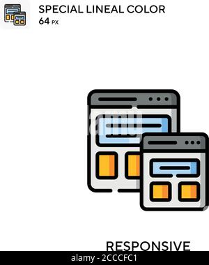 Responsive design Special lineal color icon. Illustration symbol design template for web mobile ...