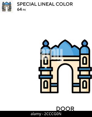 Door Special lineal color icon. Illustration symbol design template for ...