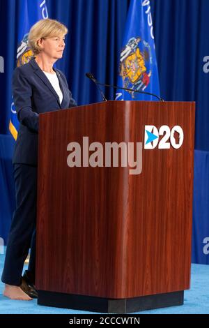 Senator Tammy Baldwin (D-WI) speaks to media during weekly Senate ...