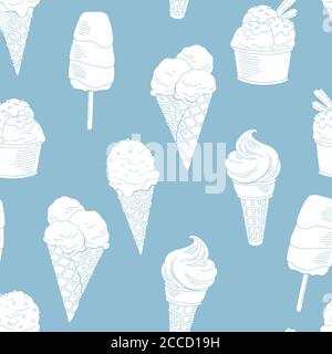 Sweet ice cream seamless pattern illustration Stock Vector Image & Art ...