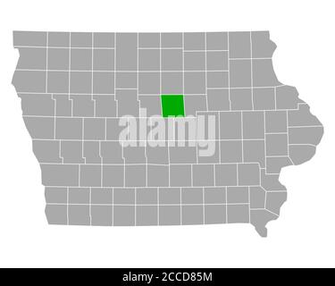 Map of Hardin in Iowa Stock Photo - Alamy