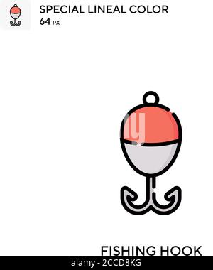 Fishing-hook Special lineal color icon. Illustration symbol design ...