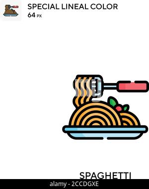 Spaghetti Special lineal color vector icon. Spaghetti icons for your ...