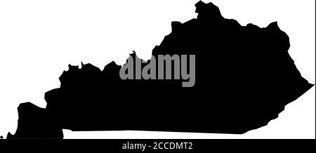Kentucky, state of USA - solid black outline map of country area ...