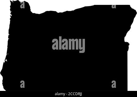 Oregon, state of USA - solid black outline map of country area. Simple ...