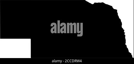 Nebraska, state of USA - solid black outline map of country area ...