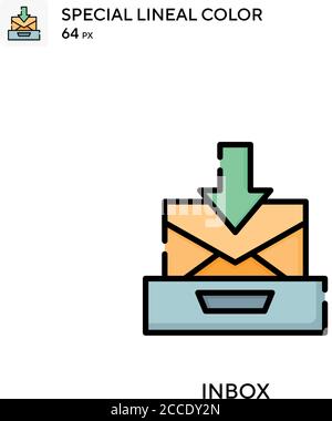 Inbox Special lineal color icon. Illustration symbol design template for web mobile UI element ...