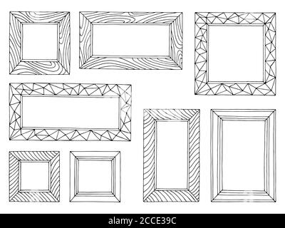 Doodle frame. Blank picture template in hand drawn style Stock Vector ...