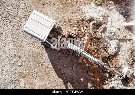 Excavator, seen from above Stock Photo - Alamy