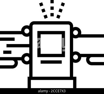 log debarking machine line icon vector illustration Stock Vector Image ...