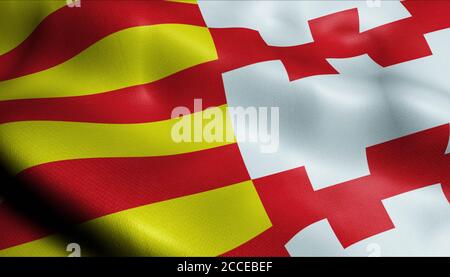 Hamont Achel City Flag On Flagpole, Belgium, Isolated On White ...