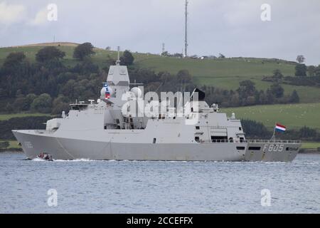 HNLMS Evertsen (F805), a De Zeven Provincien class frigate of the Royal ...