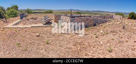 The remains of an old cement foundation in the ghost town of Sundad ...