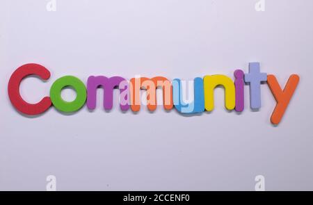 Word Team written with color sponge Stock Photo - Alamy