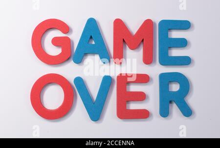 "Game Over" written with color sponge Stock Photo - Alamy