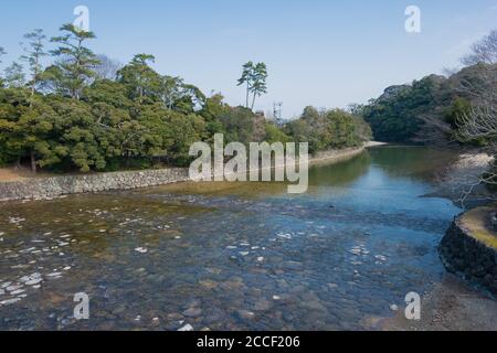 Isuzu river of Ise grand shrine during autumn Stock Photo - Alamy