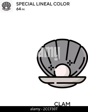Clam Special lineal color icon. Illustration symbol design template for web mobile UI element ...