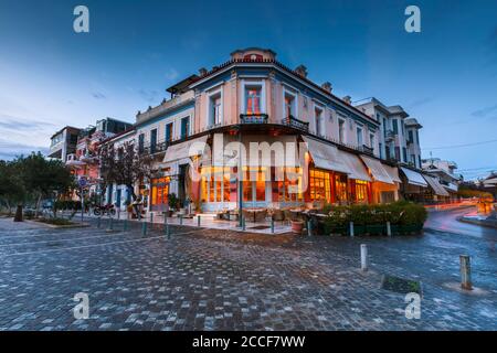 Coffee shops and restaurants in Thisseio neighborhood of Athens as seen ...