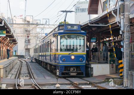 Kanagawa, Japan - Enoden Type 10 at Enoshima Station in Fujisawa ...
