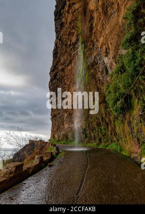 natural waterfall, Anjos, Ponta do Sol, Madeira, Portugal Stock Photo ...