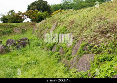 Remains of Hara castle in Shimabara, Nagasaki, Japan. It is part of the ...
