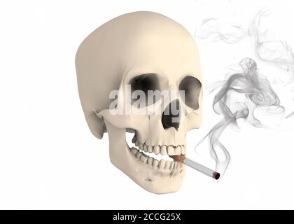 Smoking death and danger concept as a cigarette burning with people ...