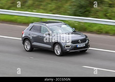 VW T-Roc SUV car, side view isolated on white background Stock Photo ...