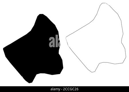 Parakou City (Republic of Benin, Borgou Department) map vector ...