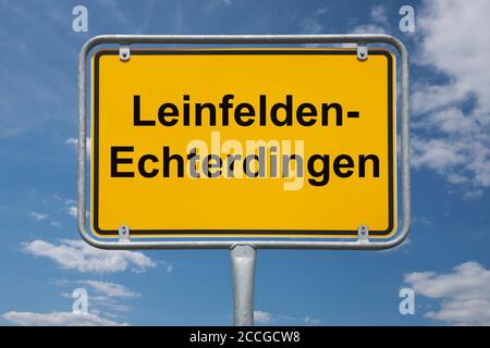 Ortstafel Leinfelden-Echterdingen, Baden-Württemberg, Deutschland ...