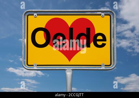 Ortstafel Oelde, Nordrhein-Westfalen, Deutschland | Place name sign ...