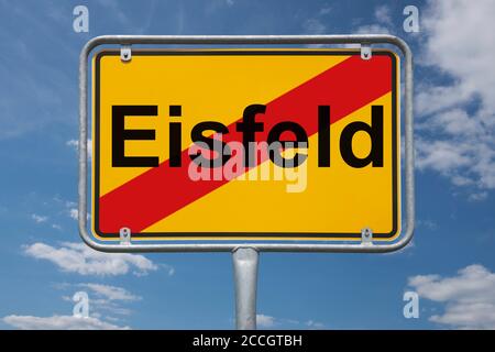 Ortstafel Eisfeld, Thüringen, Deutschland | Place name sign Eisfeld ...
