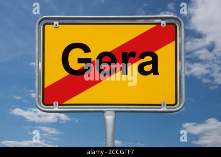 Ortstafel Gera, Thüringen, Deutschland | Place name sign Gera ...