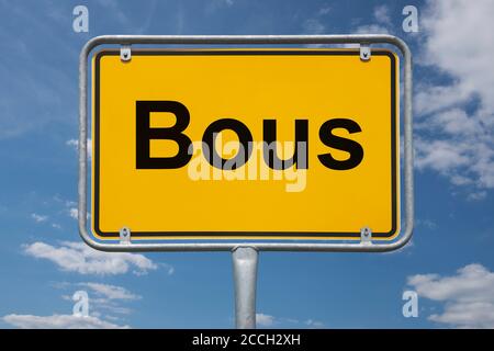 Ortstafel Bous, Saarland, Deutschland | Place name sign Bous, Saarland ...