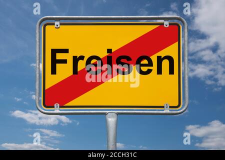 Ortstafel Freisen, Saarland, Deutschland | Place name sign Freisen ...