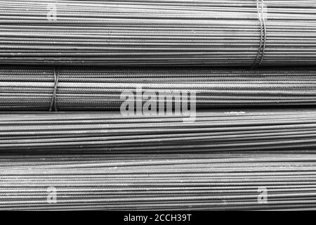 bundles of reinforcement steel at construction site Vienna Wien Austria ...
