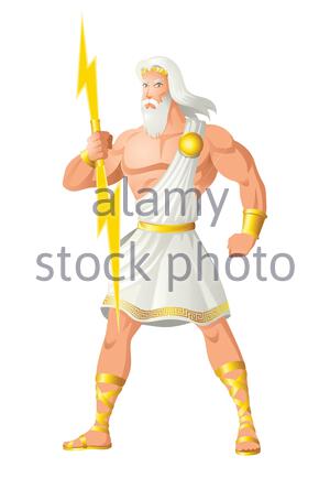 Cartoon illustration of greek god zeus with lighting Stock Vector Image & Art - Alamy