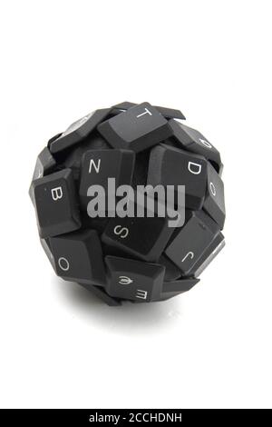 black keyboard sphere as new device isolated on the white background ...