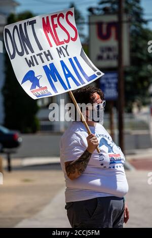 U.S. Postmaster General Louis DeJoy offers remarks during a stamp ...