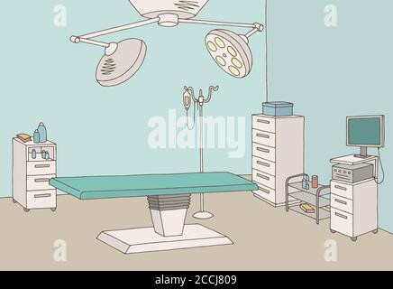 Operating room graphic color interior sketch illustration vector ...