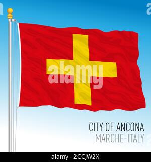 Ancona City (Italian Republic, Italy, Marche) map vector illustration ...
